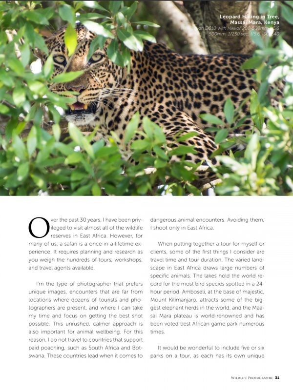 Wildlife Photographic Magazine Feature | Exposure Tours